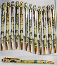 Ink Pens - Money design - Twist-up Style