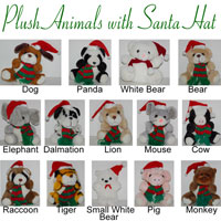 Plush Animals with Santa Hats, plush stuffed animal santa hat christmas ...